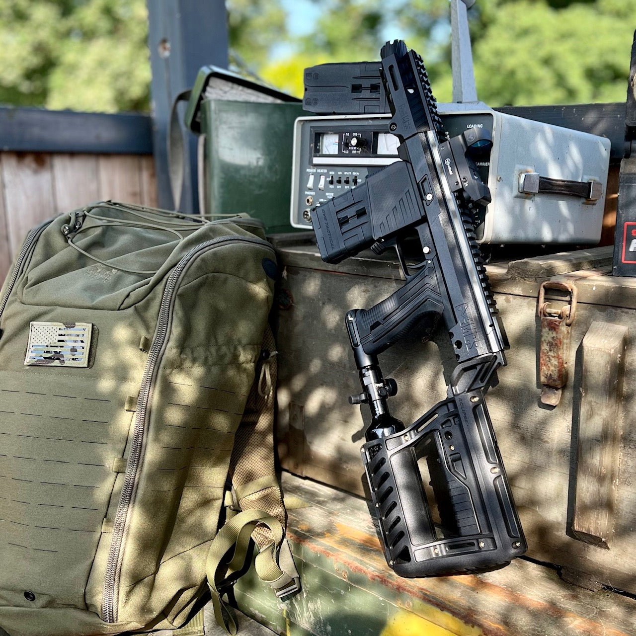 Ein EMF100 Setup in einem Rucksack