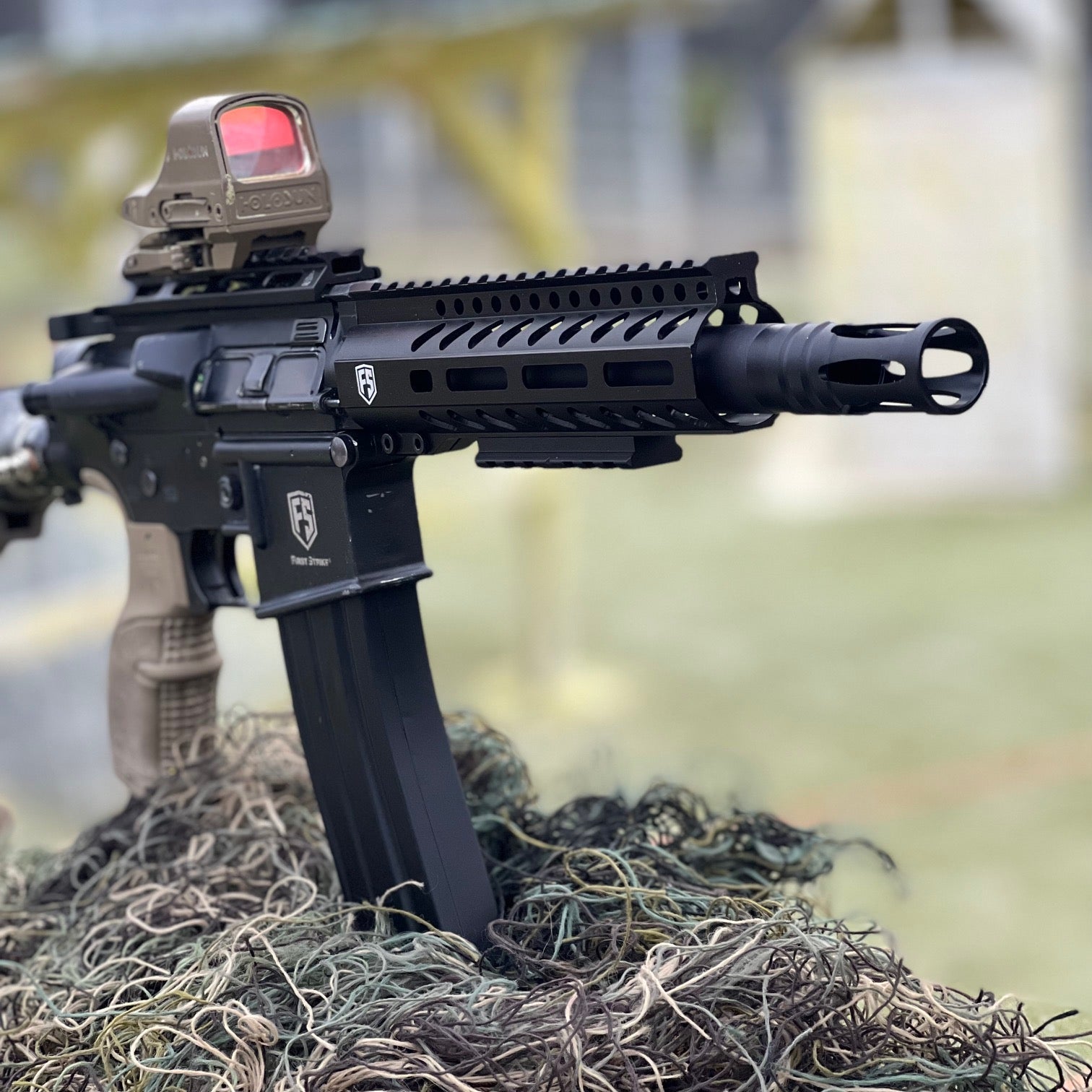 M4 Bird Cage Muzzle Brake für 22mm Frontgewinde